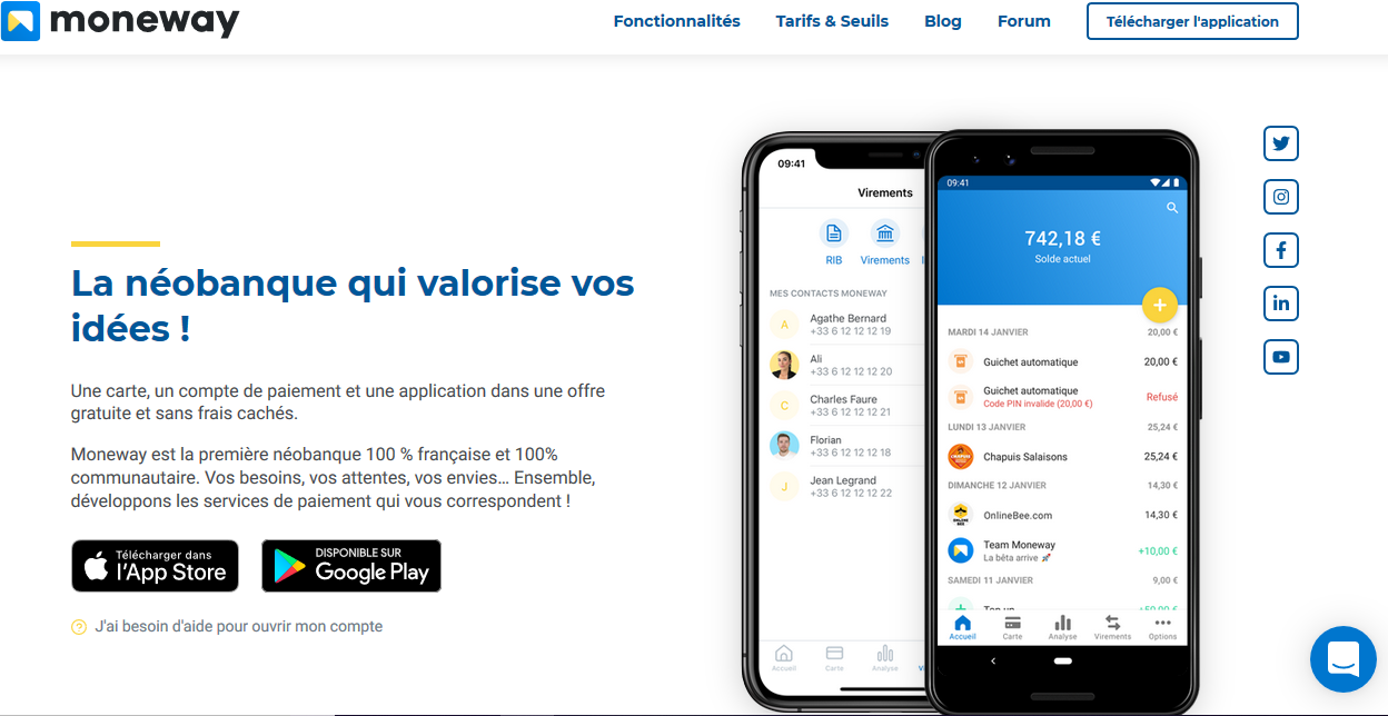 Avis et test de la néobanque Moneway - Ouvrir Son Compte